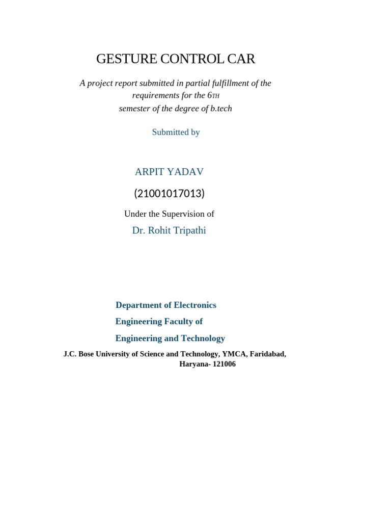 Gesture Control Car | PDF