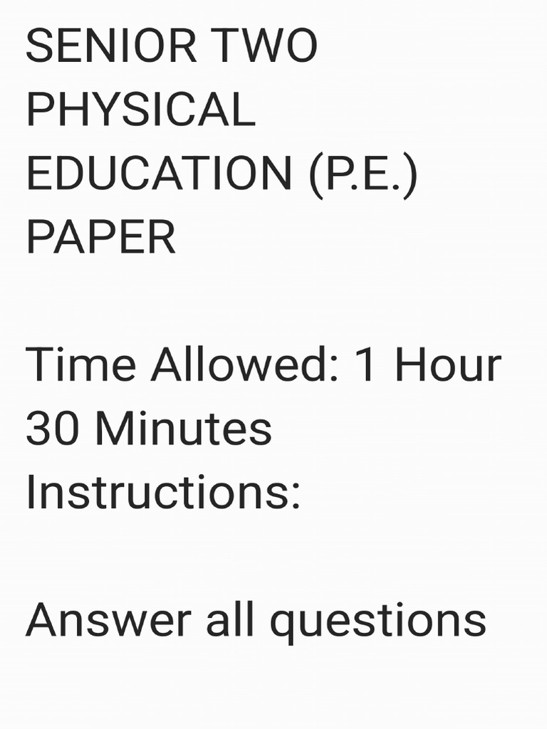 Physical Education Questions | PDF