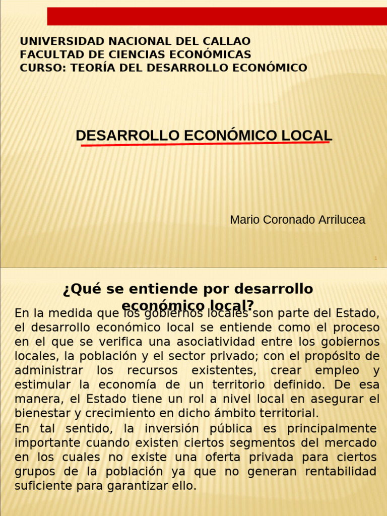Desarrollo Economico Local | PDF | Mercado (economía) | Globalización