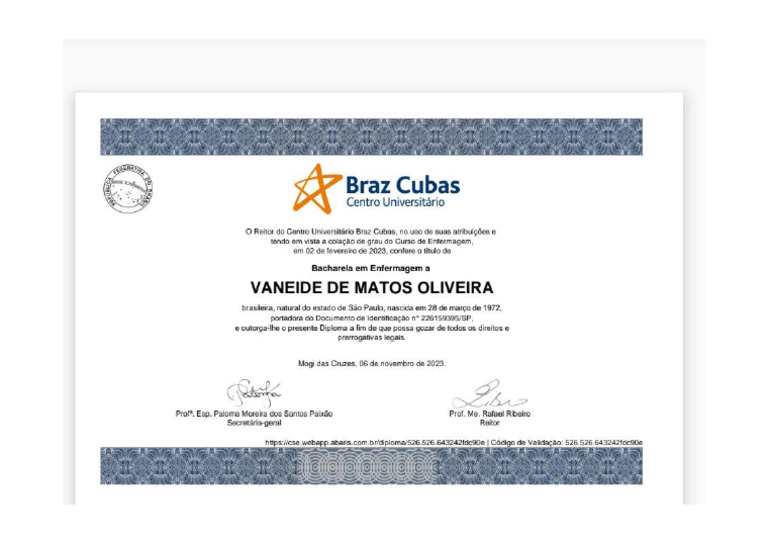 Certificado Braz Cubas | PDF