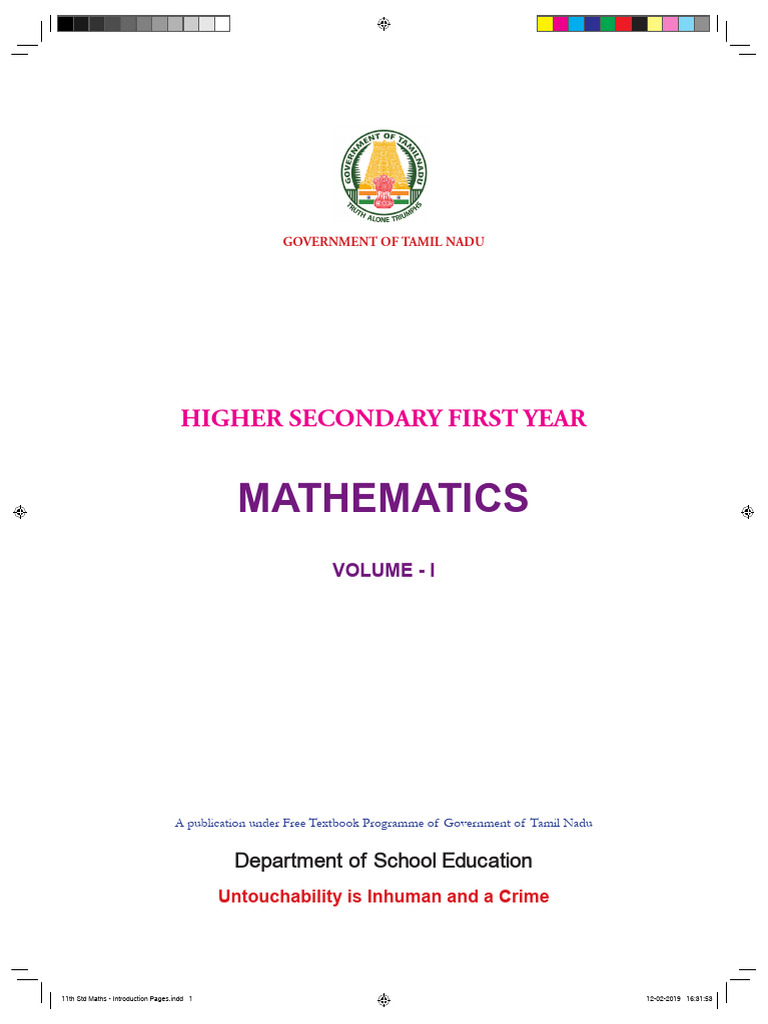 Class 11 Mathematics English Medium-Volume 1-2024 Edition-Www ...