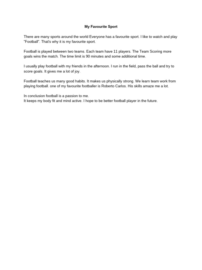 My Favourite Sport | PDF