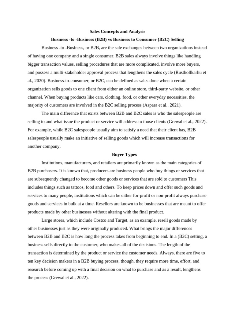 Sales Concepts and Analysis | PDF | Sales | Retail