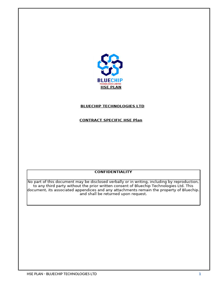 HSE-Plan General Sample | PDF | Occupational Safety And Health | Risk ...