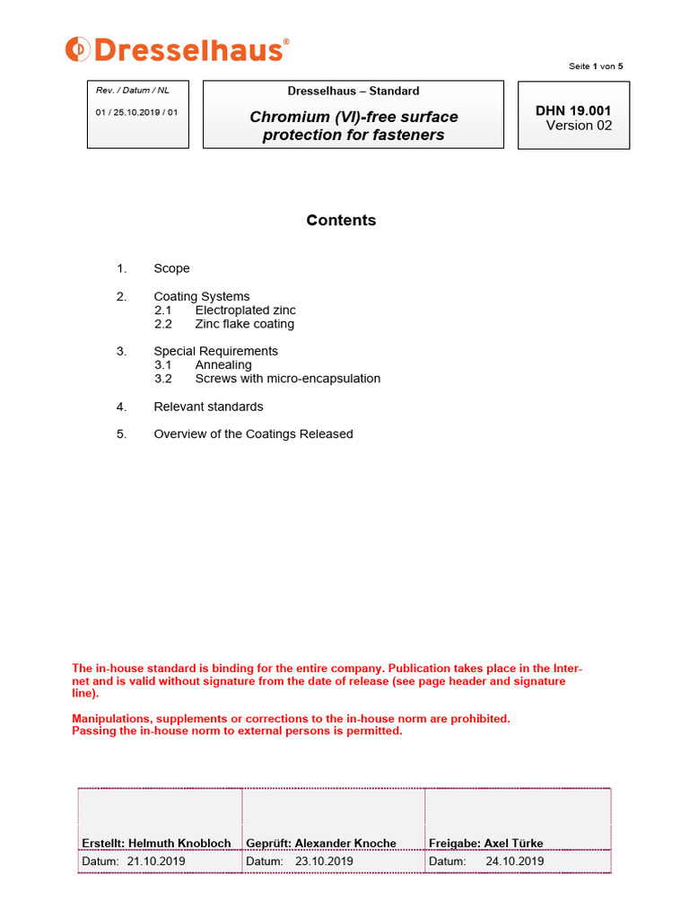 DHN - 19.0001 - Ver2.0 - ENG - 002 - Kaplama Bilgi | PDF | Screw | Corrosion