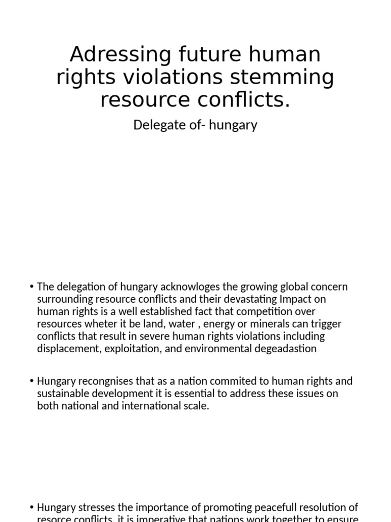 Addressing Human Rights in Resource Conflicts | PDF