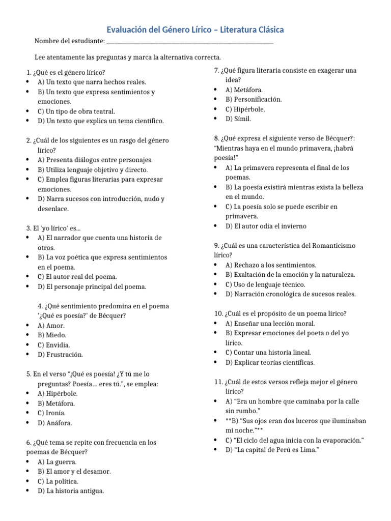 Examen | PDF | Poesía | Autor