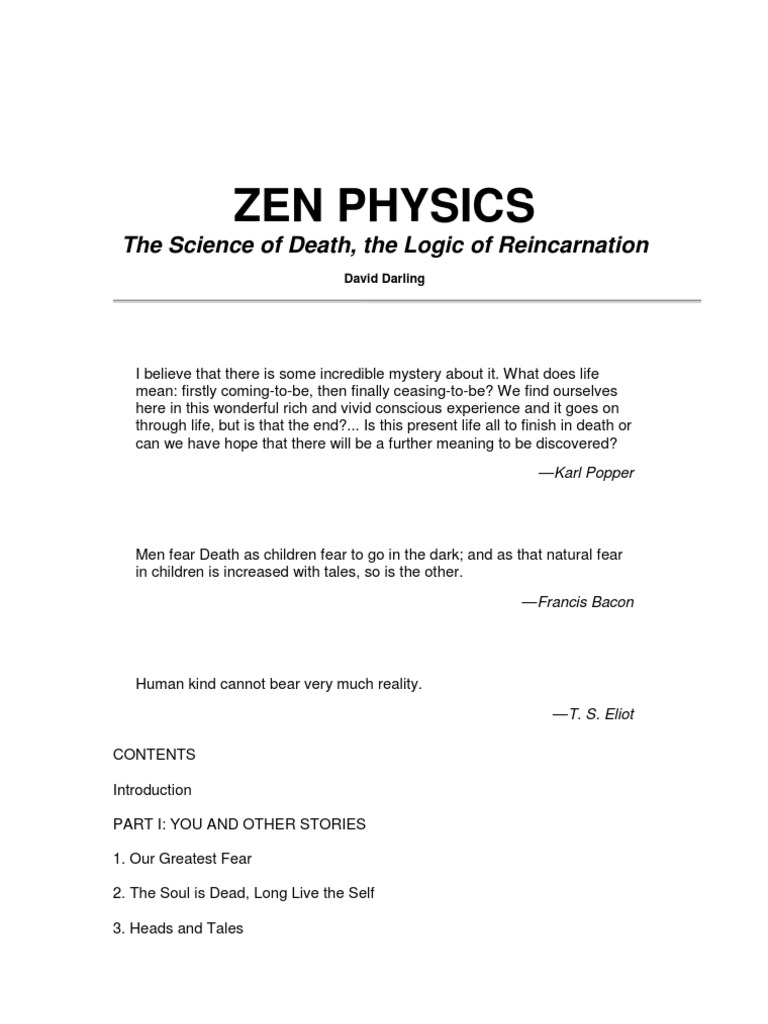 ZEN PHYSICS - The Science of Death - The Logic of Reincarnation - David ...