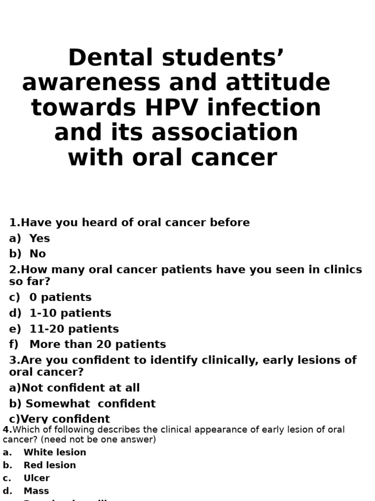 HPV and Oral Health | PDF