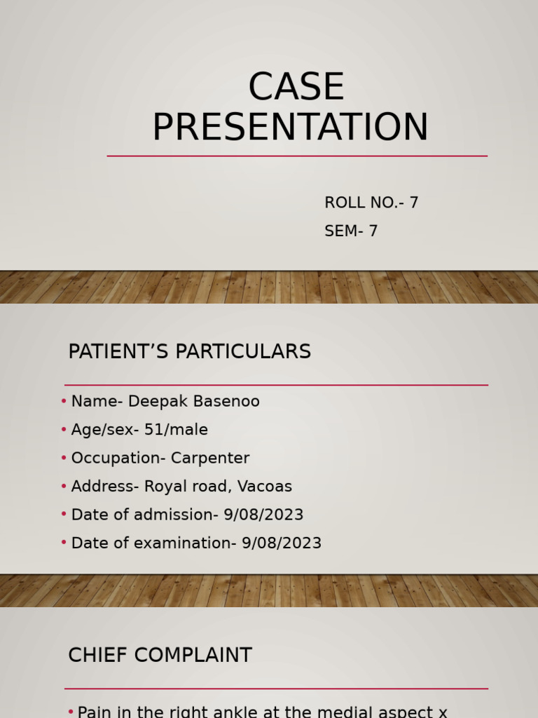 Ortho Case Presentation Pdf Diseases And Disorders Medical