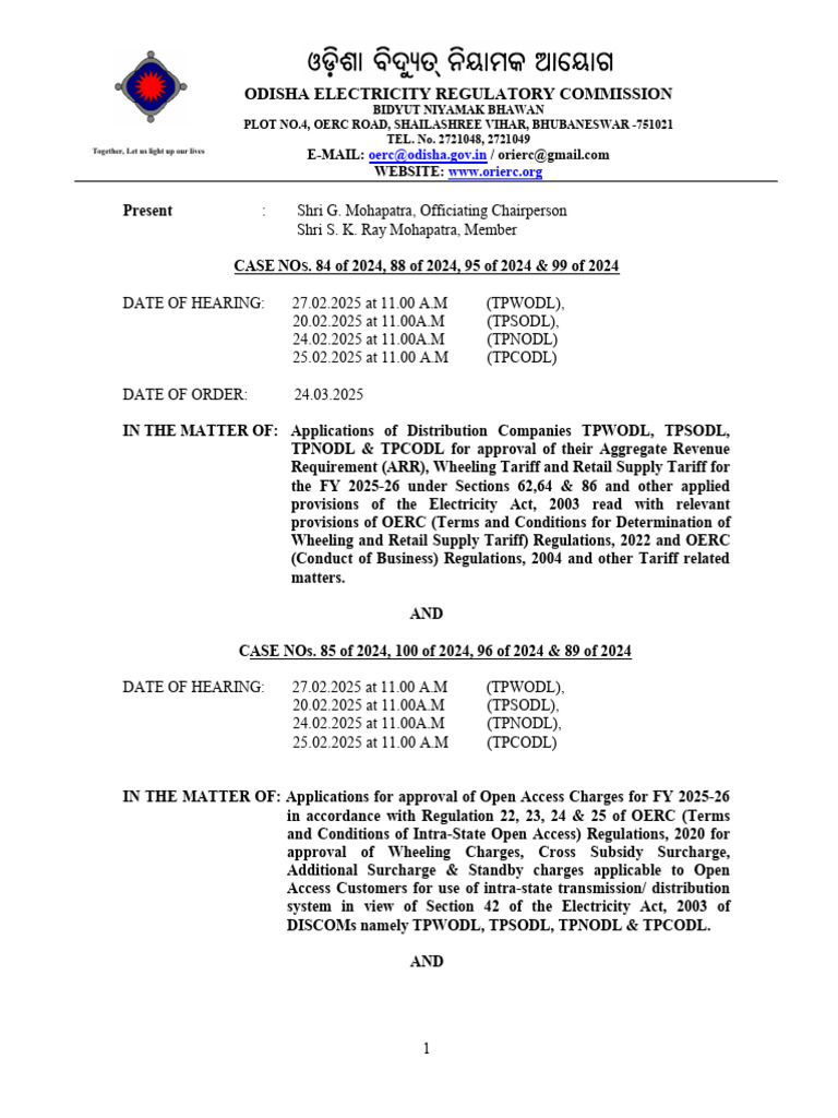 Discom Tariff Order Fy 2025-26 | PDF | Consumption (Economics)
