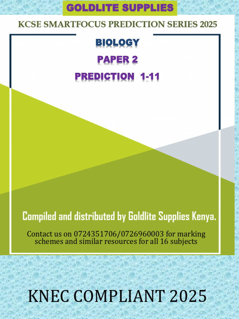 KCSE 2025 Biology Paper 2 Predictions | PDF | Biology