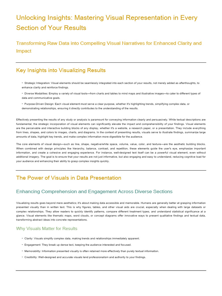 Unlocking Insights - Mastering Visual Representation in Every Section ...