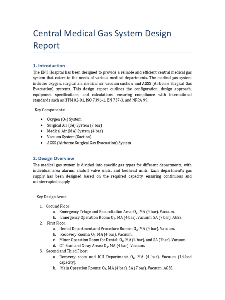 HVAC System Deisgn Report | PDF | Anesthesia | Operating Theater