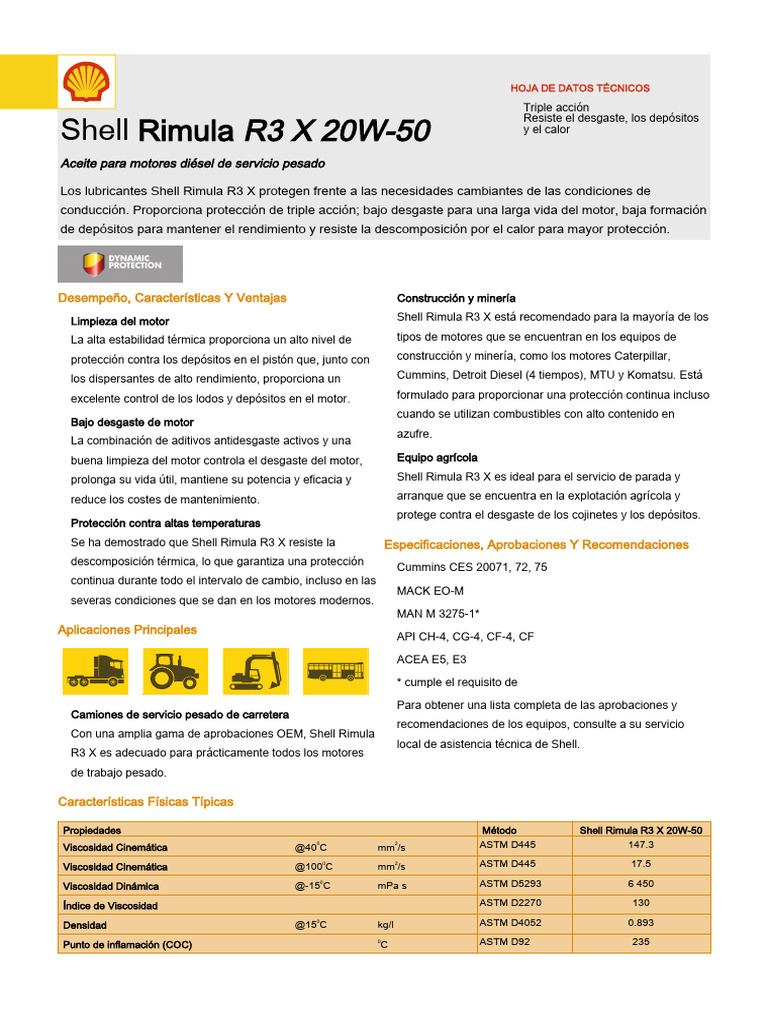 Rimula R3 X 20W-50 | PDF | Motor diesel