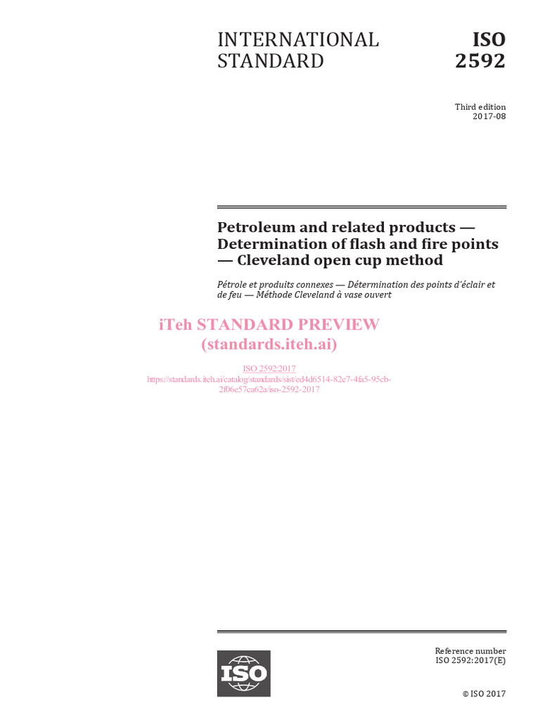 ISO 2592: Flash and Fire Points Method | PDF | Pascal (Unit ...
