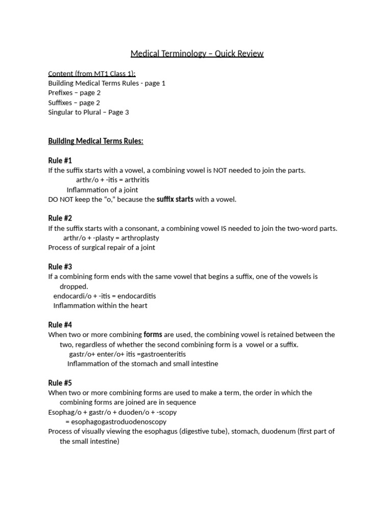 Medical Terminology Essentials | PDF | Gastrointestinal Tract ...