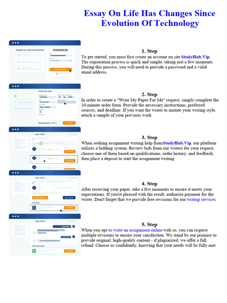Essay On Life Has Changes Since Evolution of Technology | PDF | Hector ...