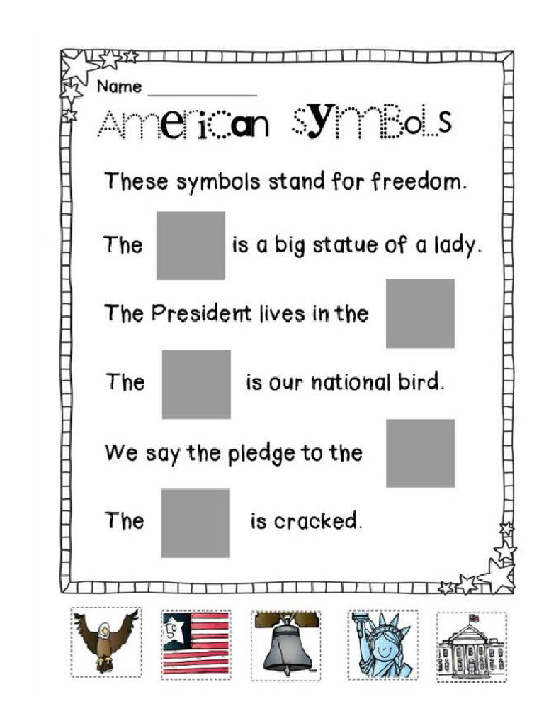 American Symbols Worksheet | PDF