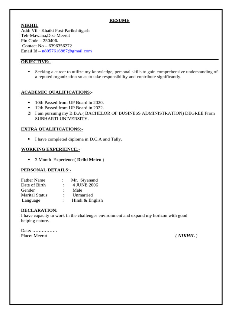 Nikhil Resume | PDF
