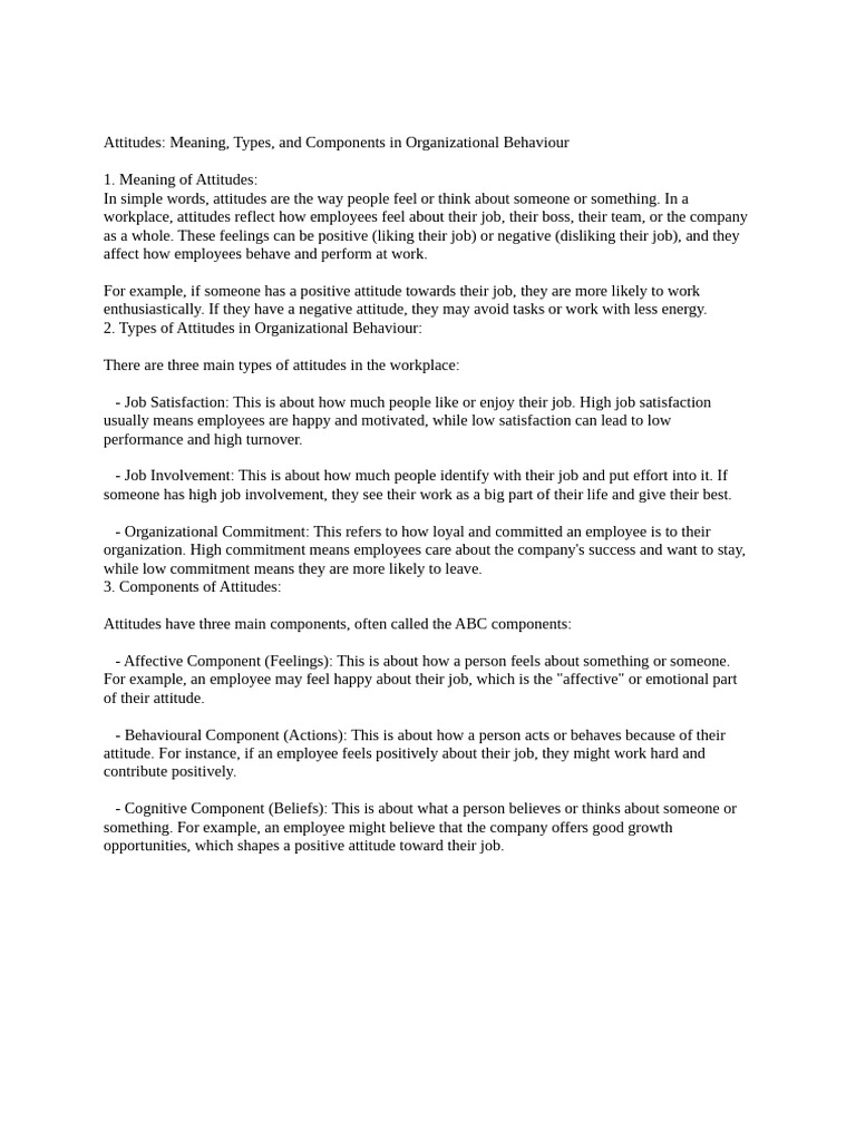 Understanding Attitudes in OB | PDF