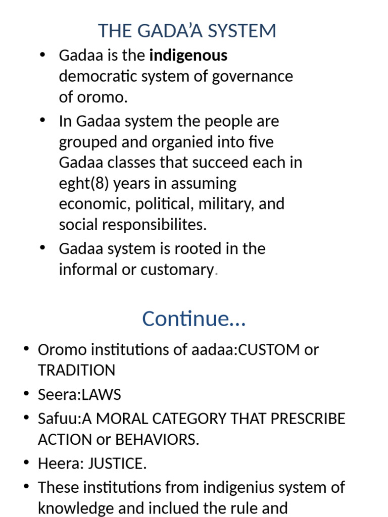 The Gada'a System | PDF