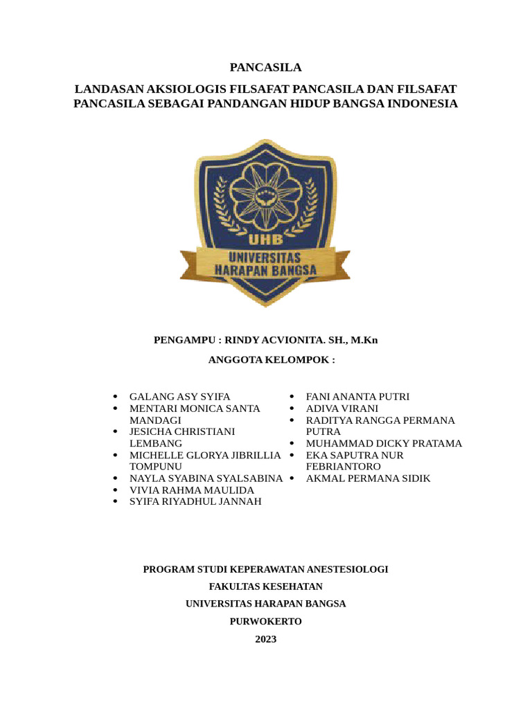 Aksiologi Pancasila dalam Kehidupan | PDF