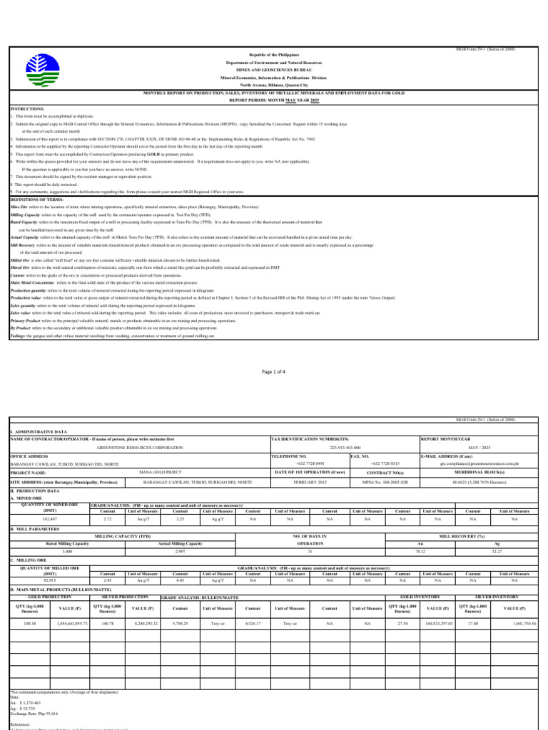 GRC SGP - 2025 May Monthly Production Report - 3dd12695 5fa8 458b A075 ...