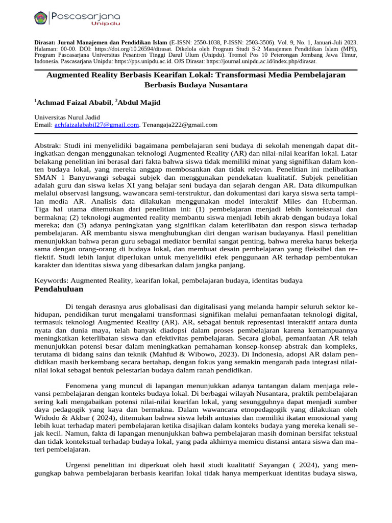 Template Jurnal Dirasat Vol 9 No 1 (2023) DST | PDF