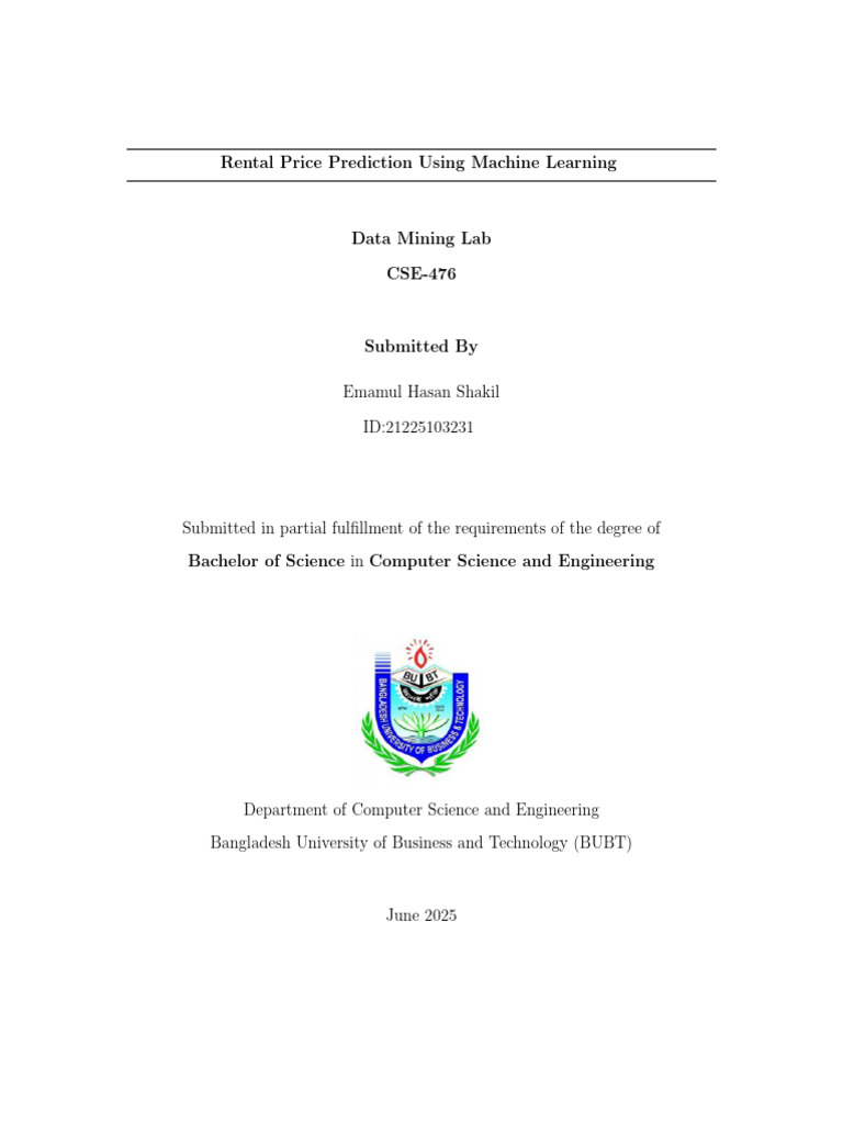 Property Rental Predication | PDF | Regression Analysis | Machine Learning