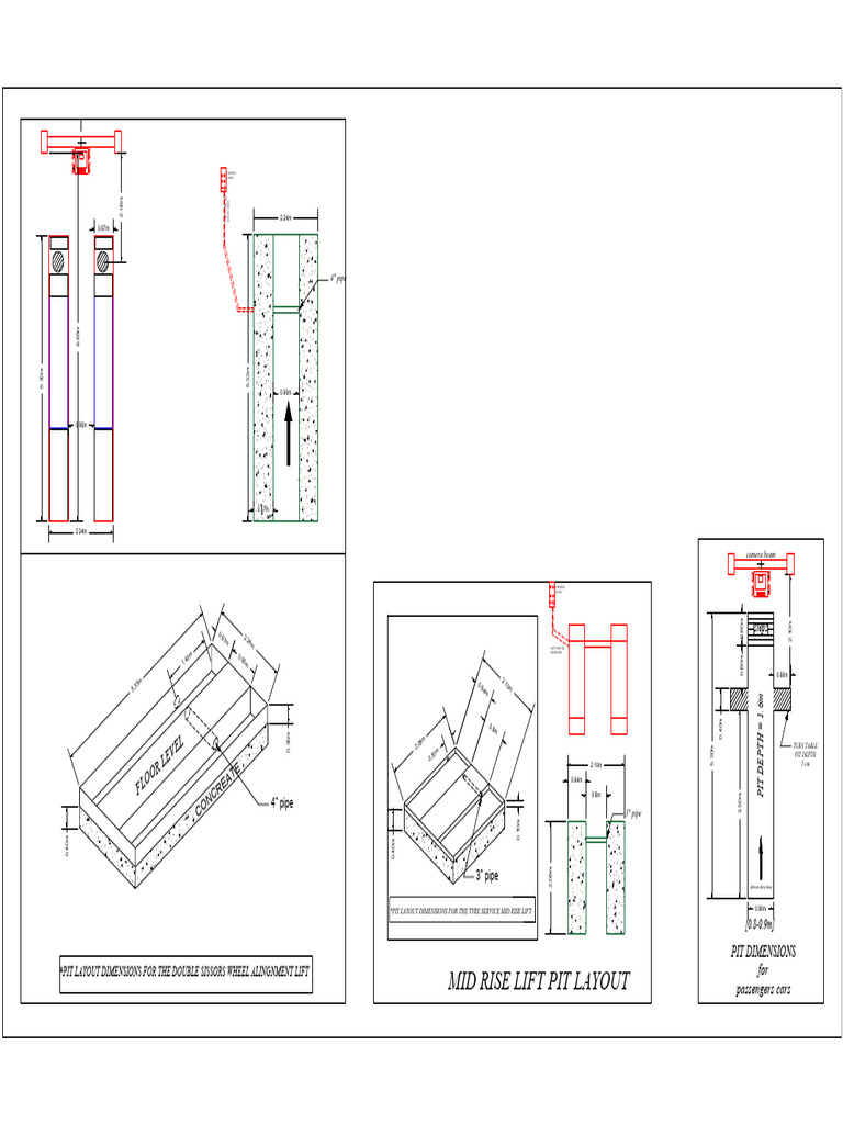Pit Dimensions For The Lifts | PDF | Auto Races | Vehicles