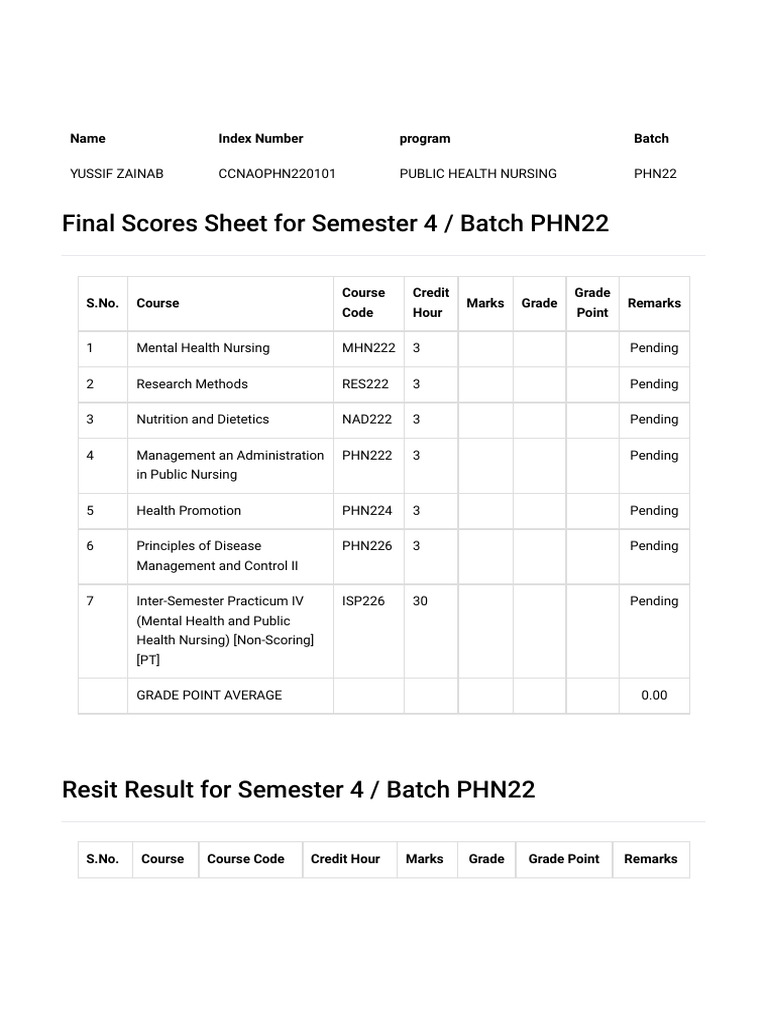 Semesters - HTI Portal 2 | PDF