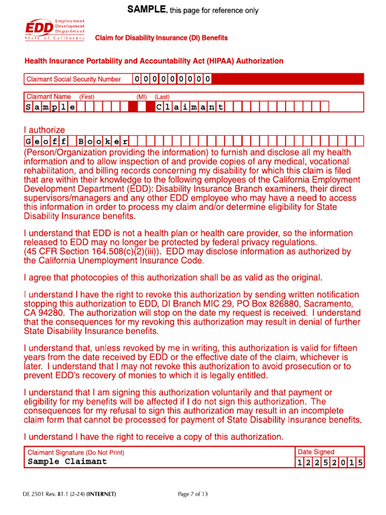 CA EDD SDI Paper | PDF