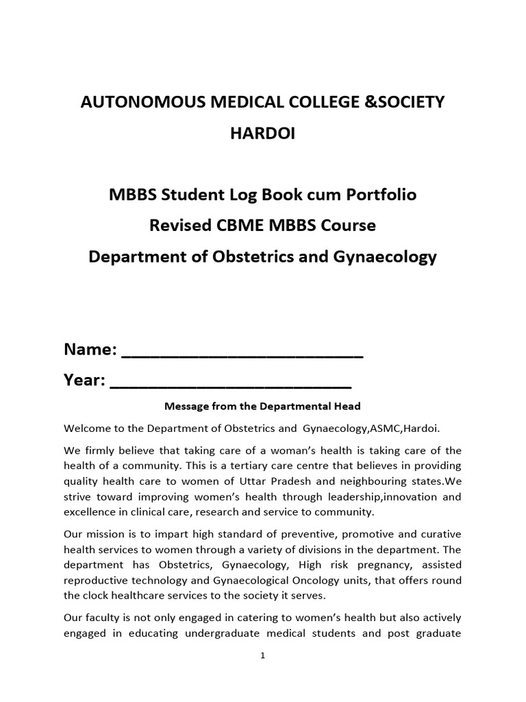 Obg Ug Log Book Era 2022 1 | PDF | Pregnancy | Childbirth