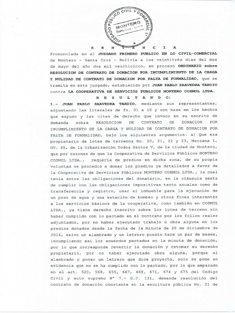 Sentencia Cosmol | PDF