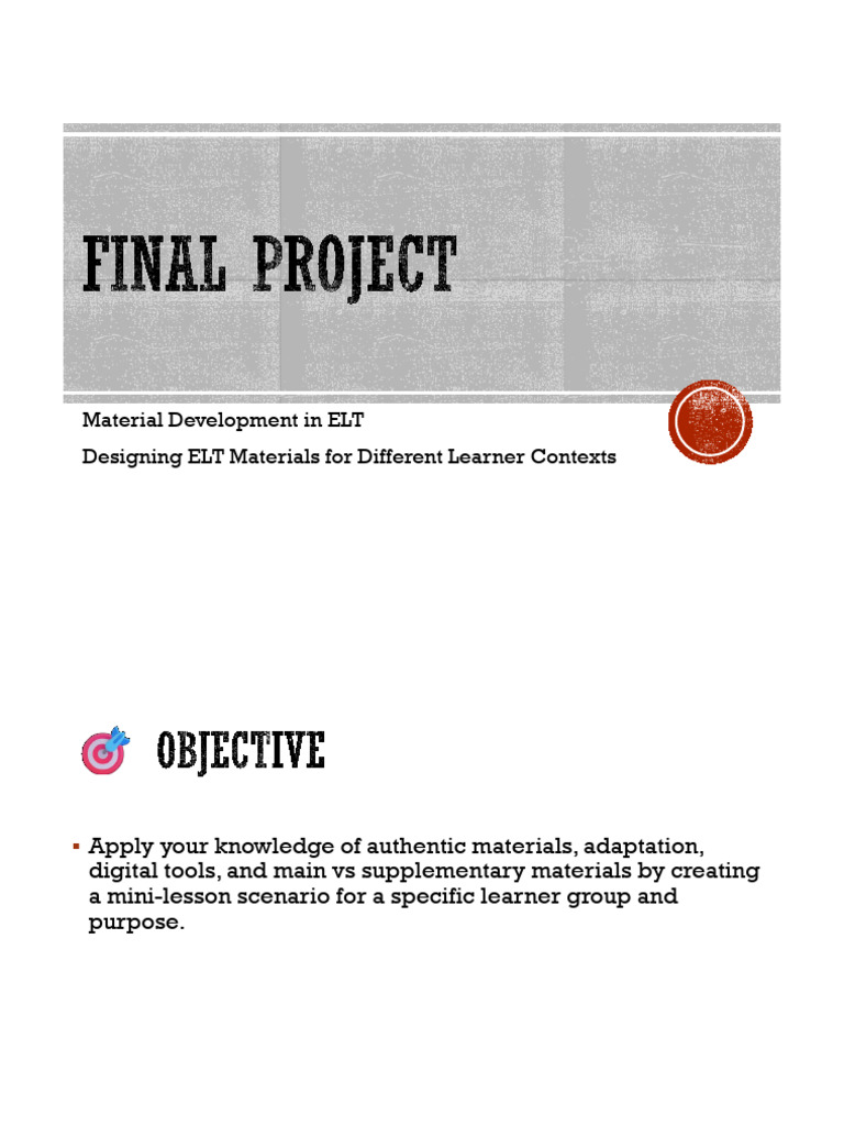 Final Project ELT Materials | PDF