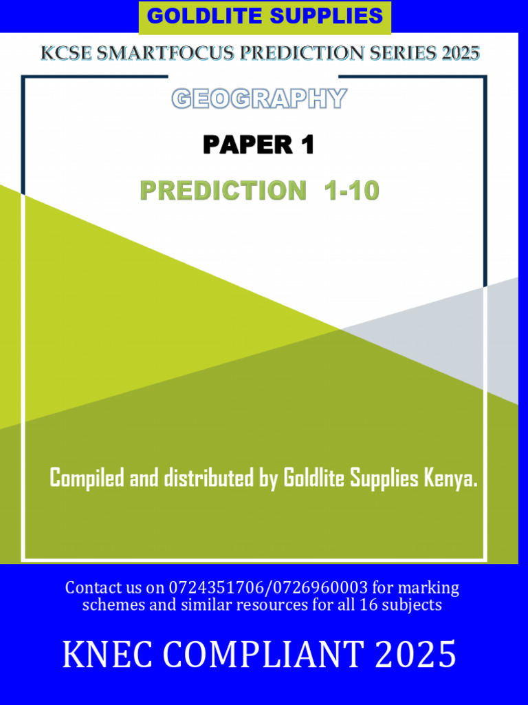 KCSE Geography Paper 1 Predictions 2025 | PDF | Glacier | Valley