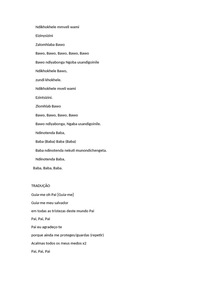 Ndikhokhele Bawo Lyrics and Translation | PDF