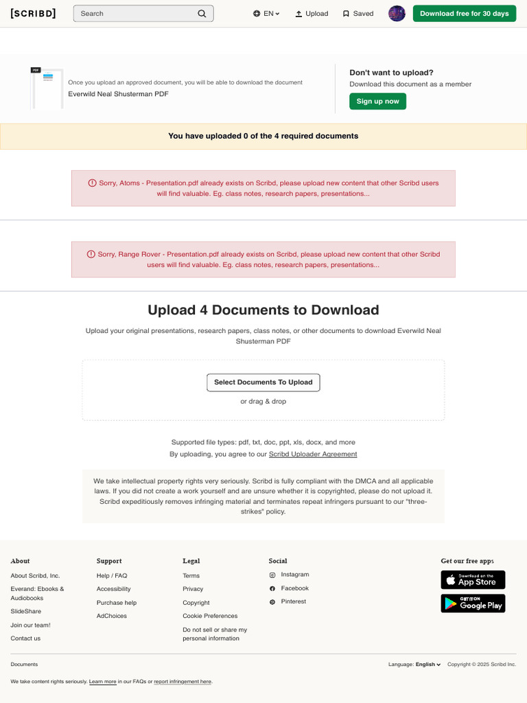 Upload Documents to Download Everwild PDF | PDF | Scribd