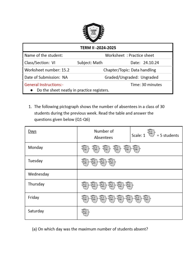 Class VI Data Handling Worksheet | PDF | Discrete Mathematics ...