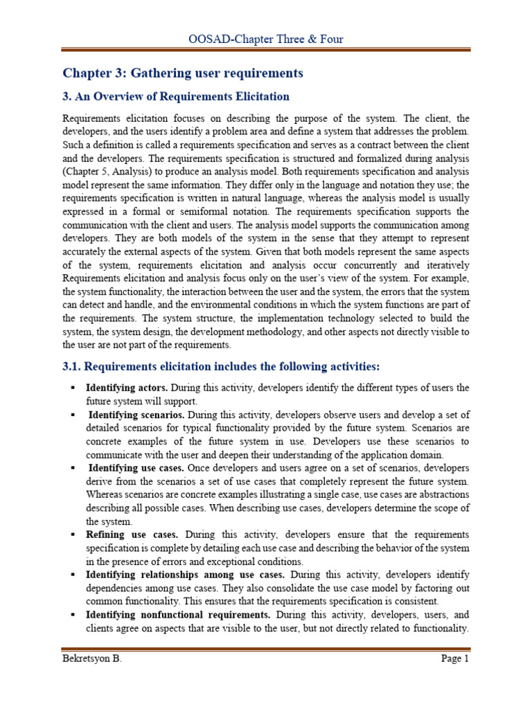 OOSAD-Chapter Three & Four | PDF | Use Case | System