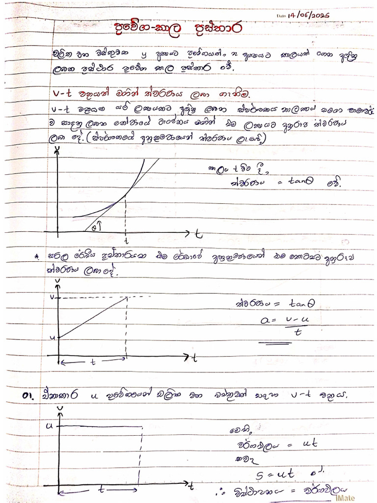 V-T Graph 14-06-2025 Note | PDF