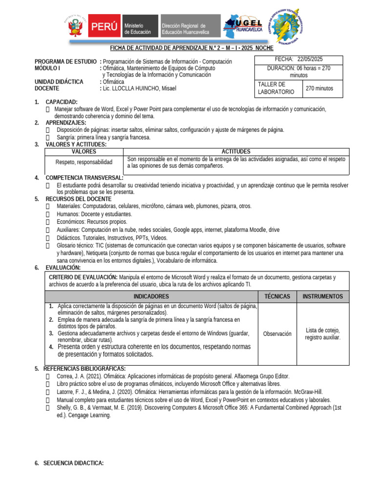 2 Ficha AP Ofimatica Word 25-11-23 | PDF | Archivo de computadora | Microsoft Office