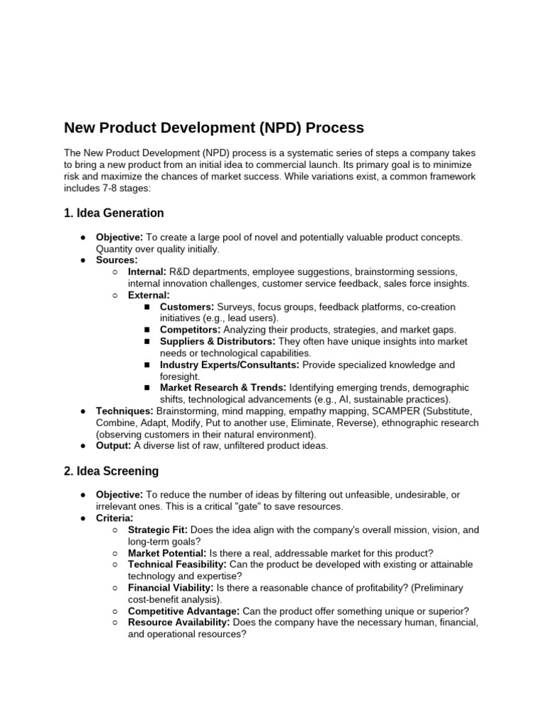 New Product Development (NPD) Process | PDF | Marketing | New Product ...