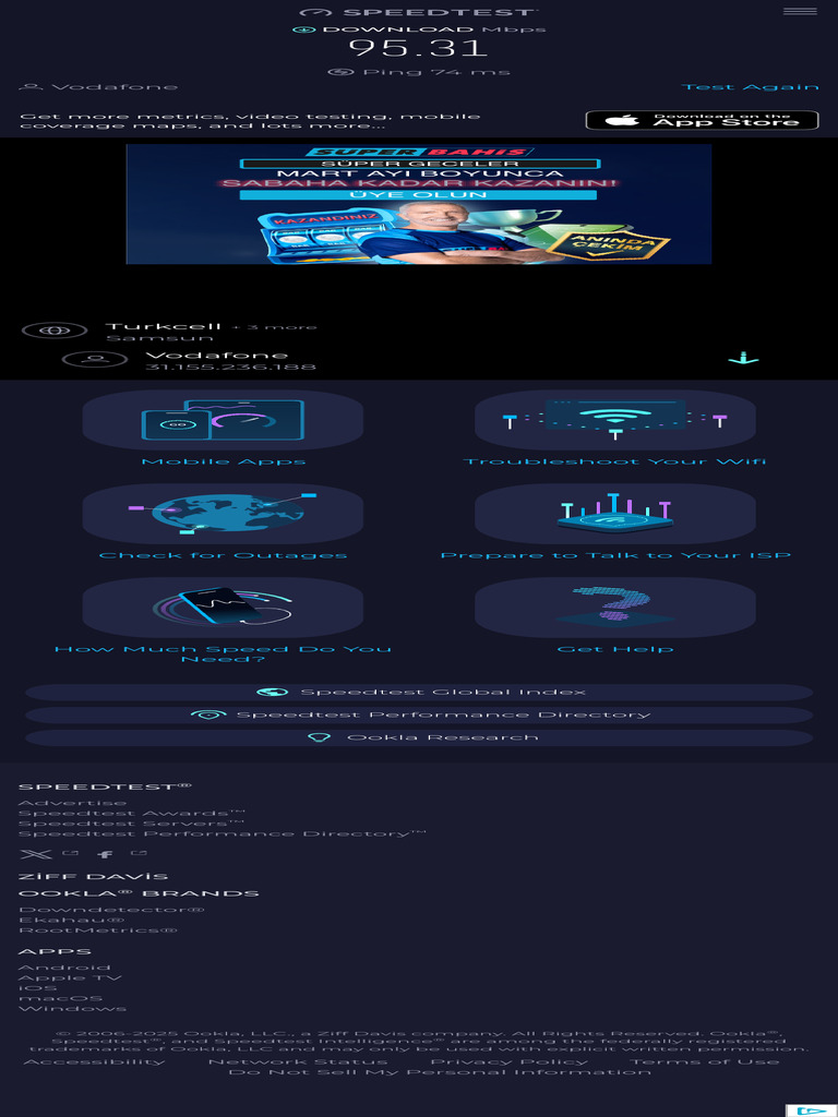 Speedtest by Ookla - The Global Broadband Speed Test 2 | PDF