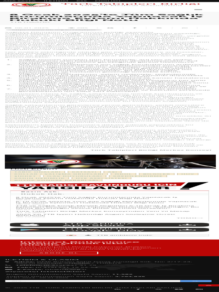 8 Ocak 2025'te Tüm Sağlık Kurumlarında Yapılacak İş Bırakma Eylemi Hakkında Hukuki Bilgi Notu ...