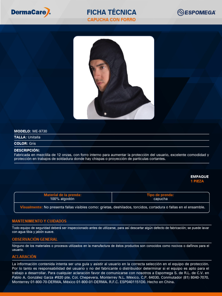 Capucha Con Forro Ft-Me-9730 | PDF
