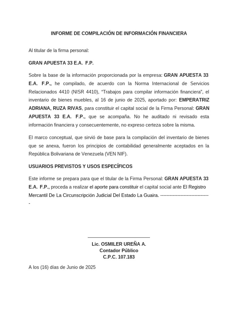 2.invent., Gran Apuesta 33 E.A. F.P. | PDF