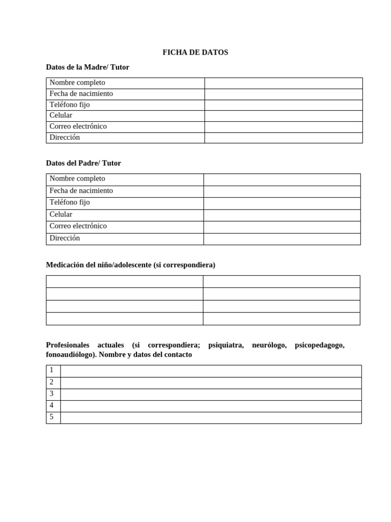 Ficha de Datos | PDF