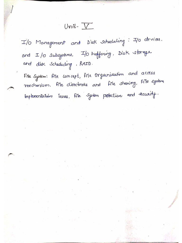 Operating System Unit 5 | PDF